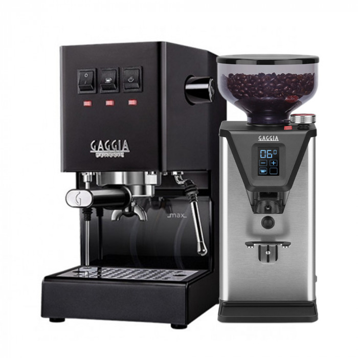 Gaggia Classic Pro E24 Zwart & Gaggia MDF 55 | Caffè Italia